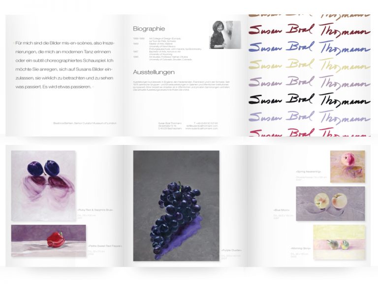 Susan Boal Thormann Broschüre | four aces Werbeagentur