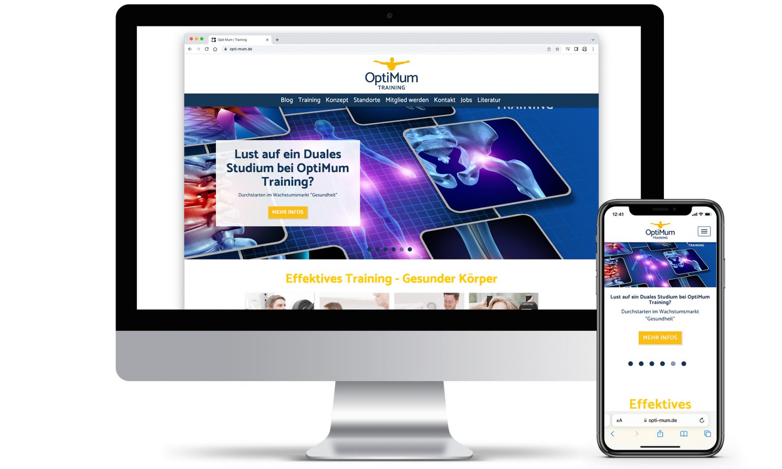 OptiMum Website | four aces Werbeagentur